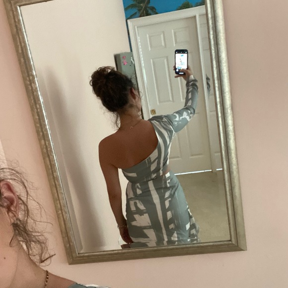 Dresses | Morgan Rae Greenwhite One Shoulder Waist Cut Out | Poshmark